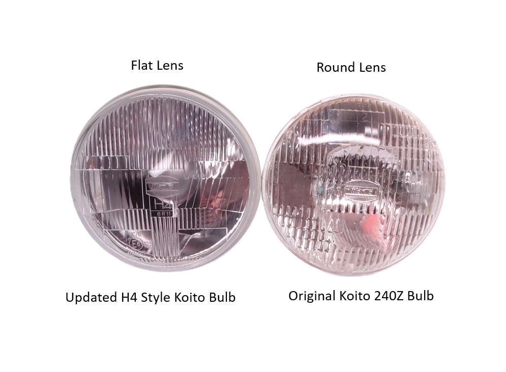 Koito Japan Headlight H4 Bulbs LED Option 7" 240Z 260Z 280Z 280ZX | Z Car Depot Inc