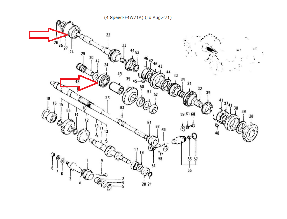 Transmission Main Drive Bearing with retainer 4 or 5 Speed 240Z 260Z 2 ...
