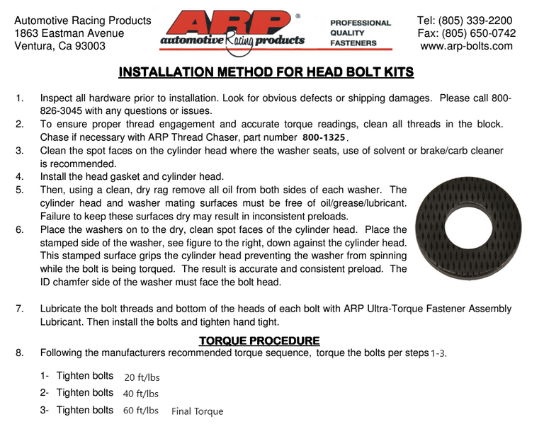 ARP Cylinder Head Bolt Set 240Z 260Z 280Z 280ZX L6 | Z Car Depot Inc