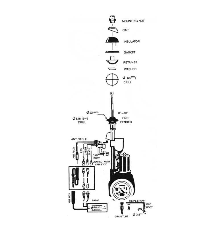 Antenna Power Electric Radio 240Z 260Z 280Z 280ZX 510 | Z Car Depot Inc