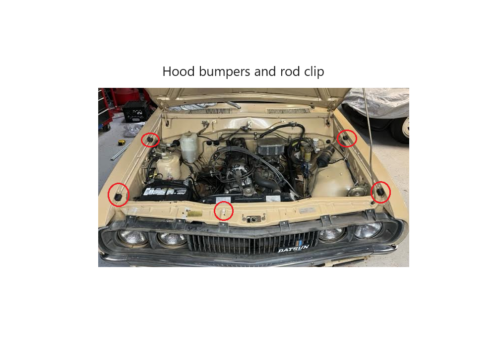 Hood Rubber Bumper Stop Set 620 Truck | Z Car Depot Inc