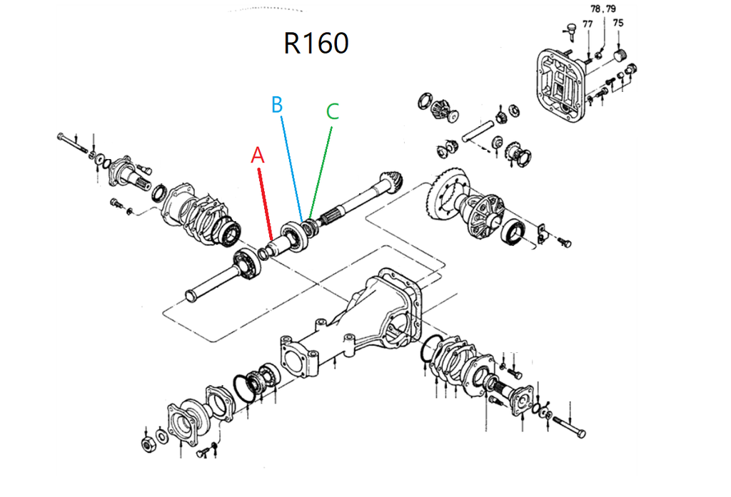 R160 Differential Rebuild Pinion Gear Shim Spacer Sleeve OEM 510 | Z ...