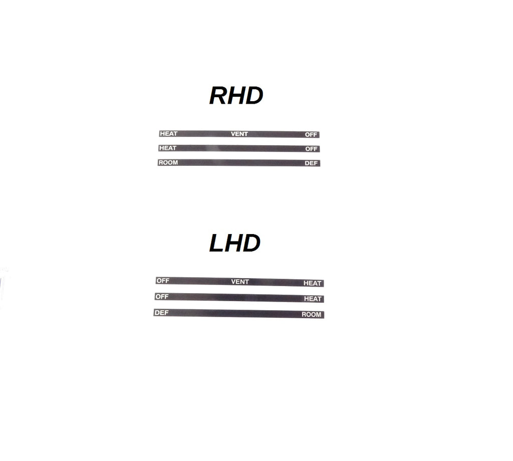 Heater Control Panel Sticker Decal 240Z 70-72 | Z Car Depot Inc