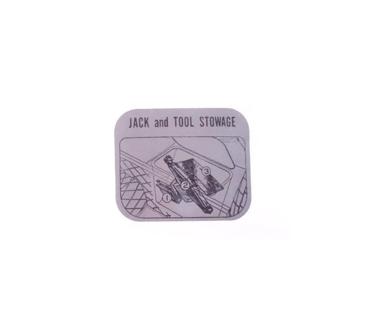 Tool Box Jack Stowage Storage Decal Sticker 240Z | Z Car Depot Inc