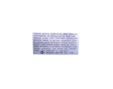 Antifreeze Coolant Information Decal Sticker 240Z 260Z 280Z | Z Car ...