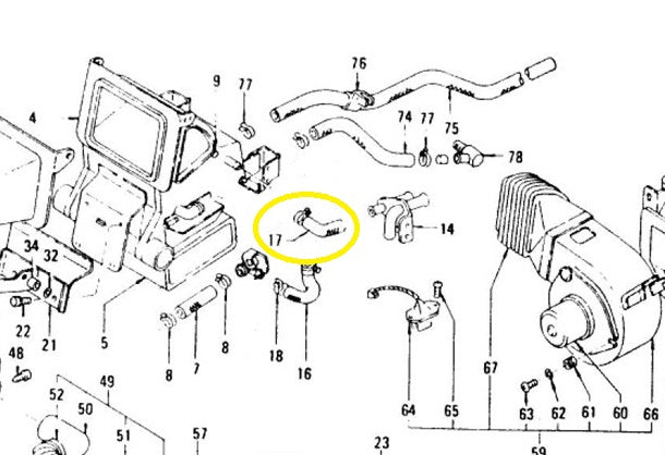 Heater Coolant Hose Under Dash 260Z 280Z | Z Car Depot Inc